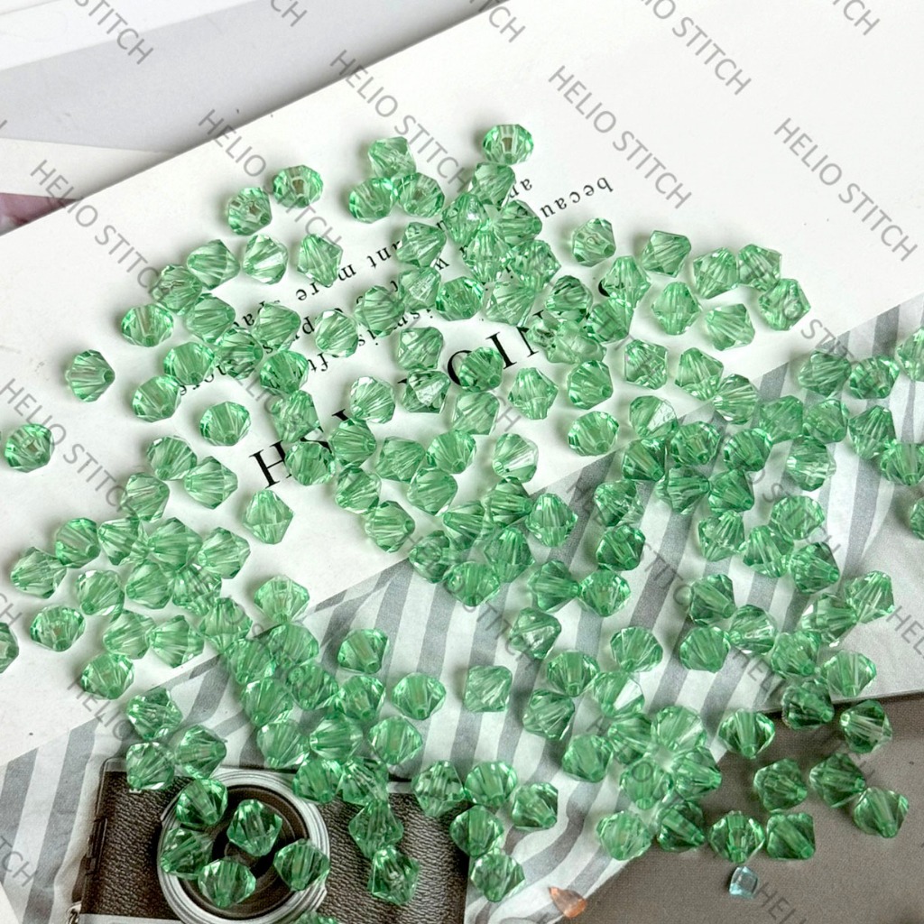 Jual [Pilih Warna] 10 gr Manik-manik Transparan bentuk Diamond Bicone 6 ...
