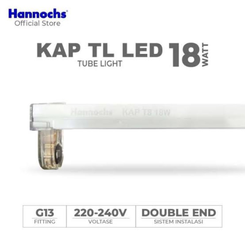 Jual Kap Lampu TL (T8) LED Hannochs 120 CM (bisa untuk TL Double End ...