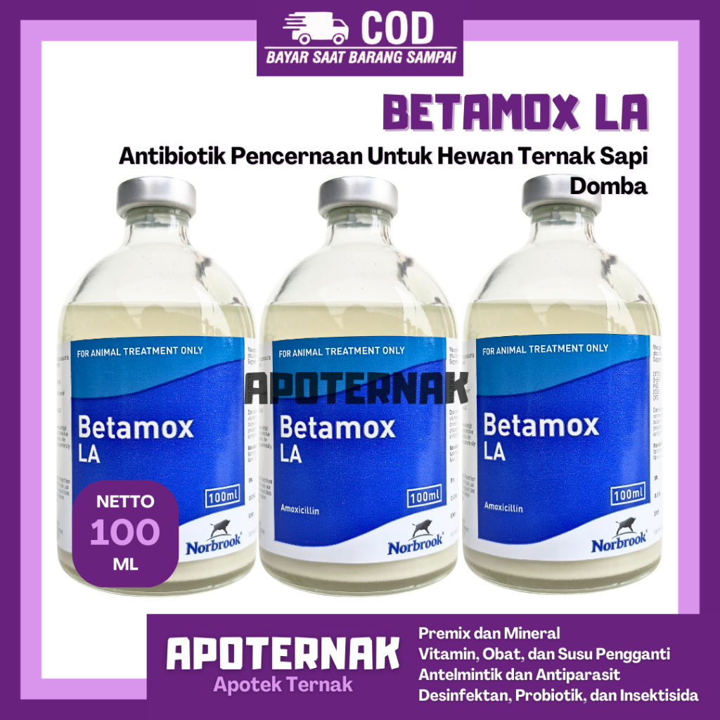 Jual BETAMOX LA 100ml Inj - Antibiotik Pencernaan Untuk Hewan Ternak ...