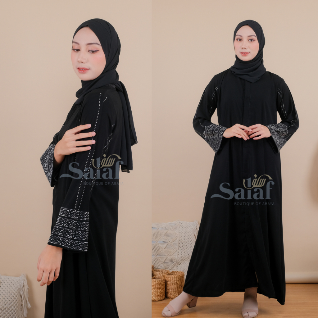 Jual Abaya Gamis Hitam Turkey Bahan JetBlack Mewah | Shopee Indonesia