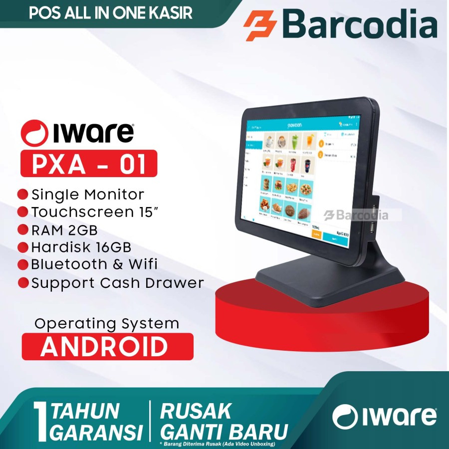 Jual MESIN KASIR Android POS machine desktop mesin kasir 15" IWARE PXA ...