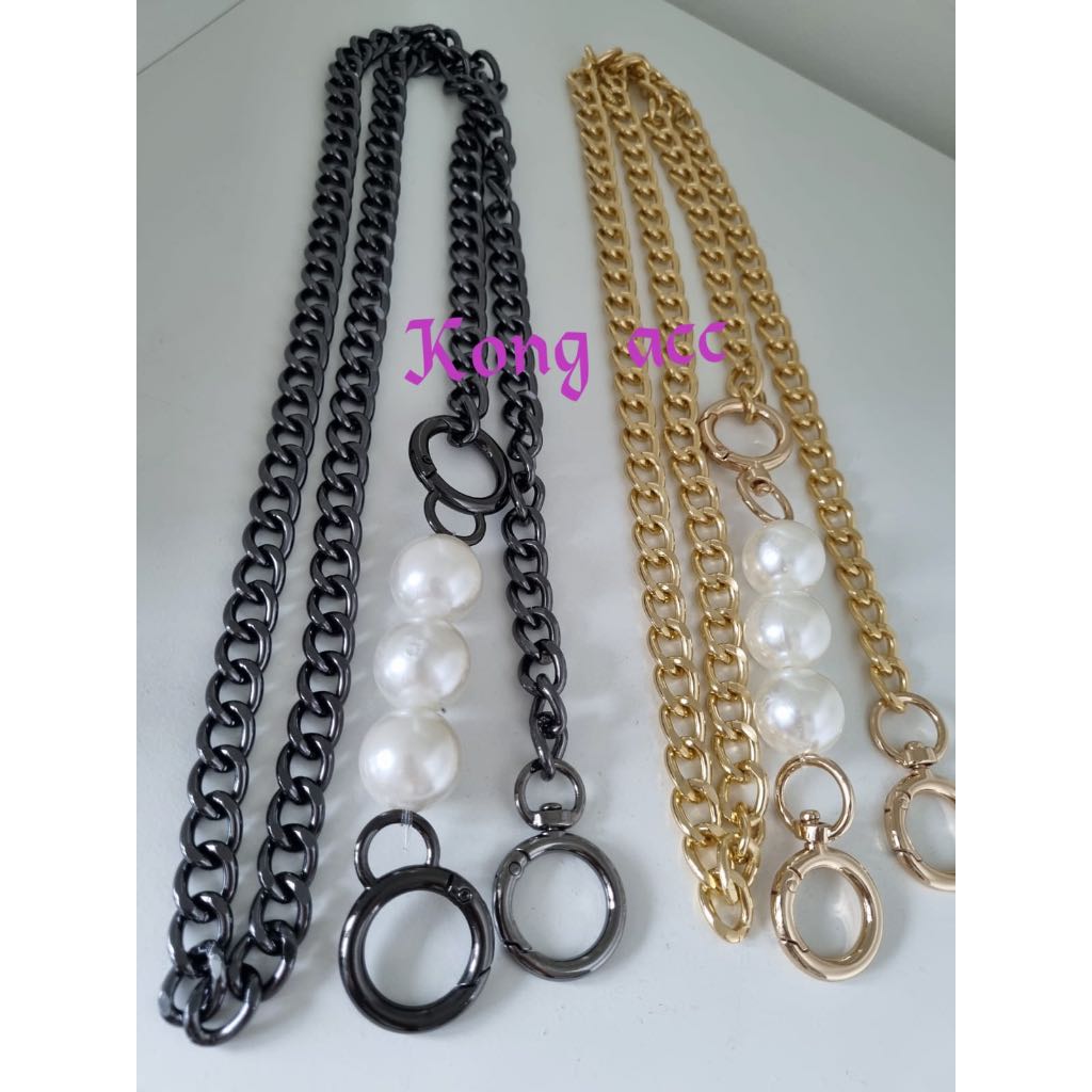 Jual Tali tas rantai 3.0 almunium + mutiara 20 mm ring on -off premium ...