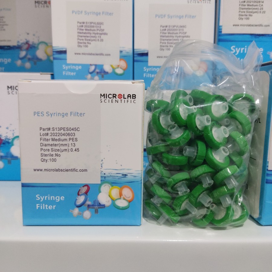 Jual PES (Polyethersulfone) Syringe Filter, pore: 0.45μm, diameter ...