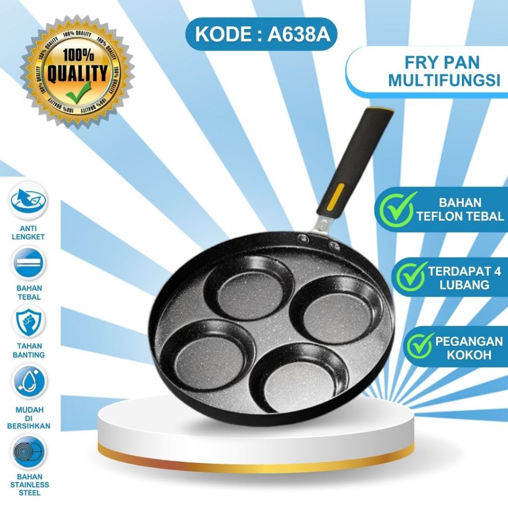 Jual TEFLON TELUR 4 LUBANG/ ANTI LENGKET NON STICK FRY PAN | Shopee Indonesia