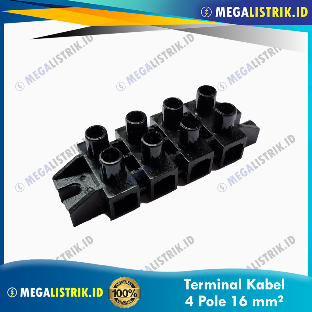 Jual TERMINAL KABEL OAKAS 4P 16MM HITAM / TERMINAL METERAN 4 POLE 16 MM ...