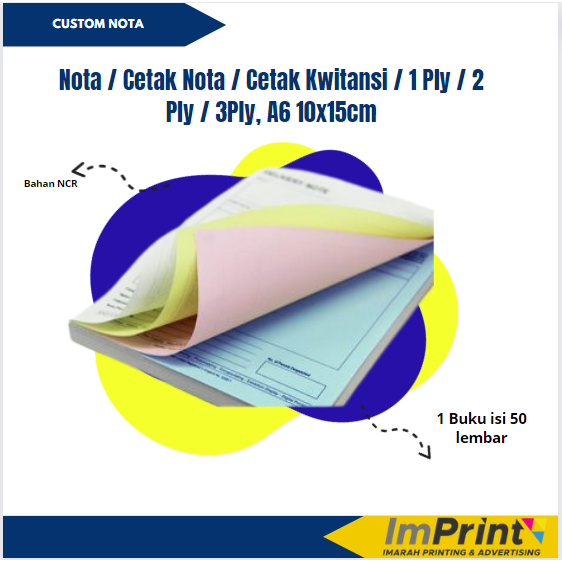 Jual Nota / Cetak Nota / Cetak Kwitansi / 1 Ply / 2 Ply / 3Ply, A6 ...