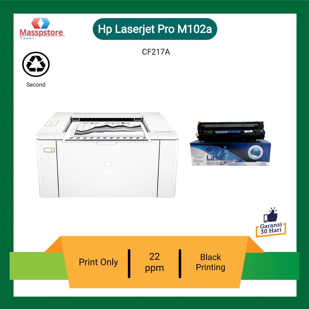 Jual Printer Hp LaserJet Pro M102a Printer Laser Monokrom hitam putih ...