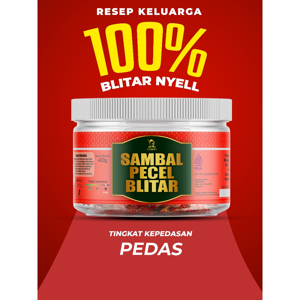 Jual [ pedas, 400g ] SAMBAL PECEL BLITAR | SAMBAL PECEL KHAS BLITAR ...