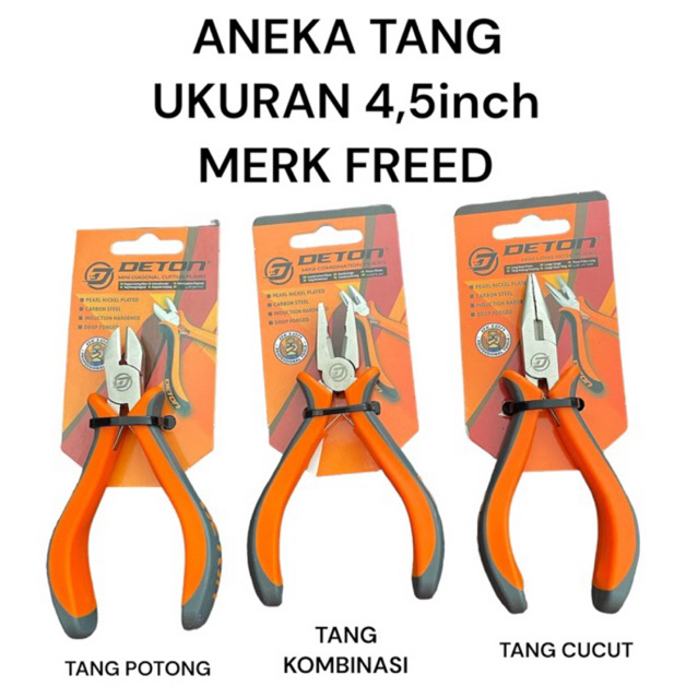 Jual TANG POTONG TANG CUCUT TANG KOMBINASI 4.5inch MERK DETON | Shopee Indonesia