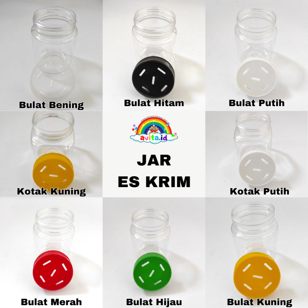 Jual avita.id Jar Kosongan / Toples Busy Jar Bulat Putih / Jar Polos ...