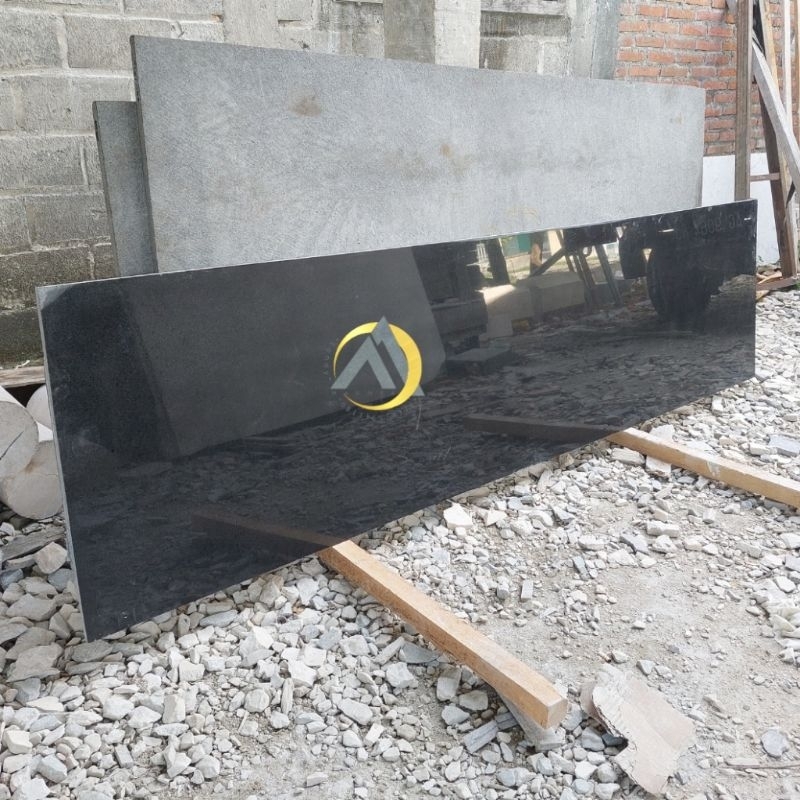 Jual Lembaran bahan batu asli batu granit hitam kilap glossy 240x60 ...