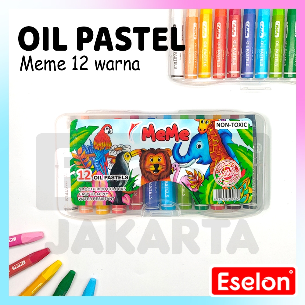 Jual [ES.JKT] Crayon MeMe / Oil pastel / Crayon MeMe 12 Colors | Shopee ...