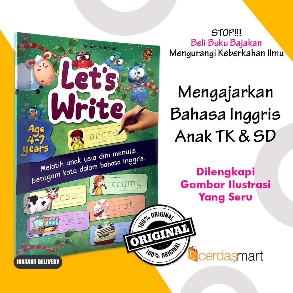 Jual Buku Belajar Bahasa Inggris - Let's Write Latihan Menulis Kata Bahasa Inggris Untuk Anak 4 ...
