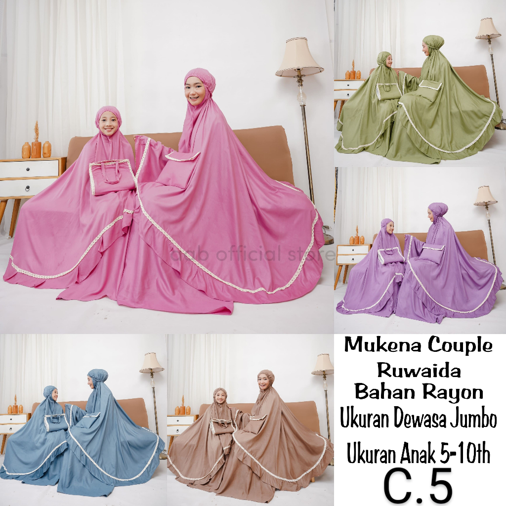 Jual Paket Usaha Mukena Renda Couple Ruwaida Ukuran Ibu Dewasa Jumbi ...