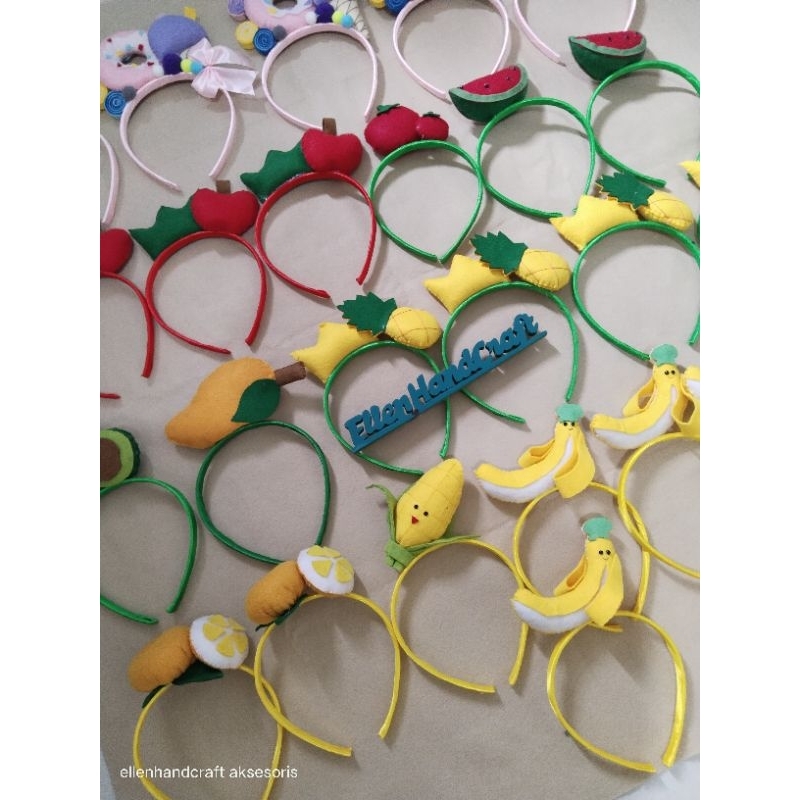 Jual Bando Flanel BUAH Nanas pisang apel mangga WORTEL ANTI PATAH ...