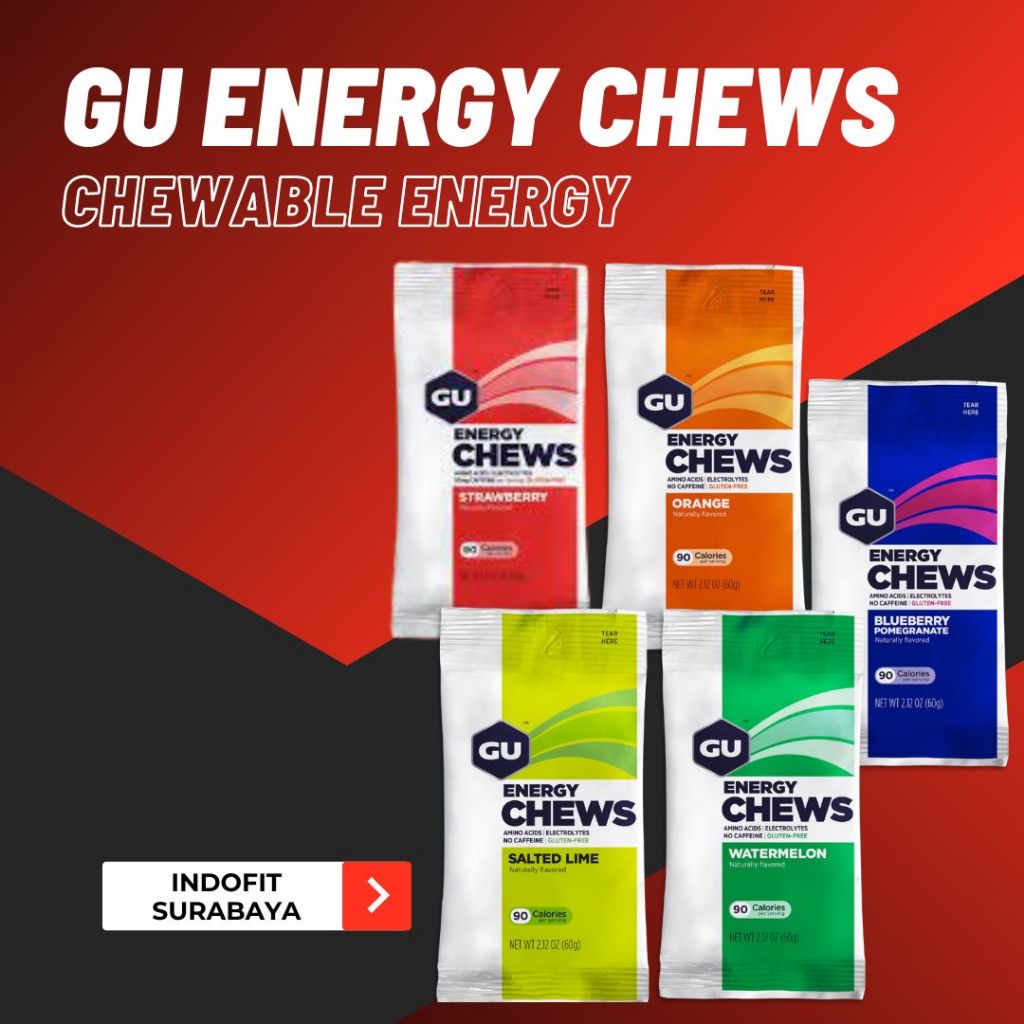 Jual Gu Energy Chews Chopms Gel Gummy Electrolyte Preworkout supplemen ...