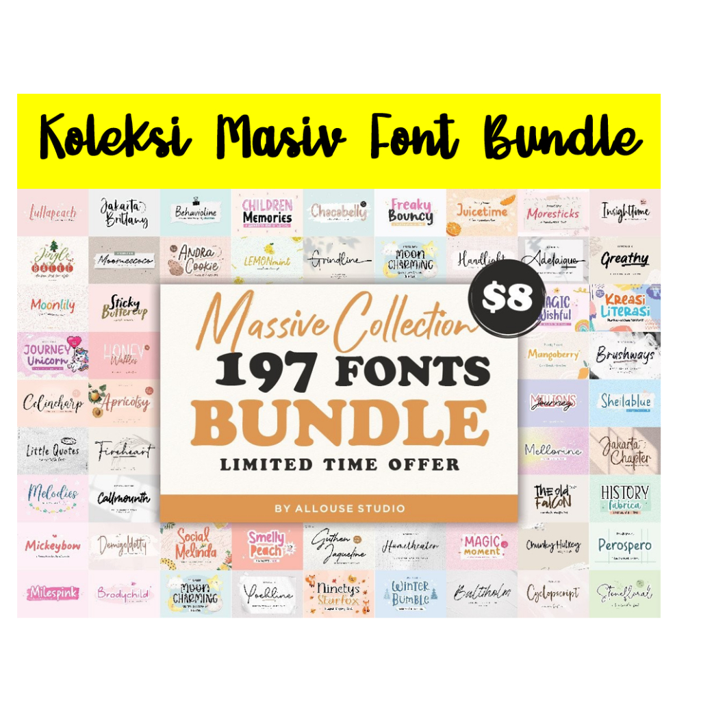 Jual Koleksi Masiv Font Bundle (197 Fonts) | Shopee Indonesia