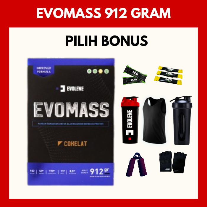 Jual EVOMASS 912 GRAM 2LBS BPOM HALAL SUSU PROTEIN ORI GYM GAINER EVOMAS EVO MASS GAINER EVOLENE ...