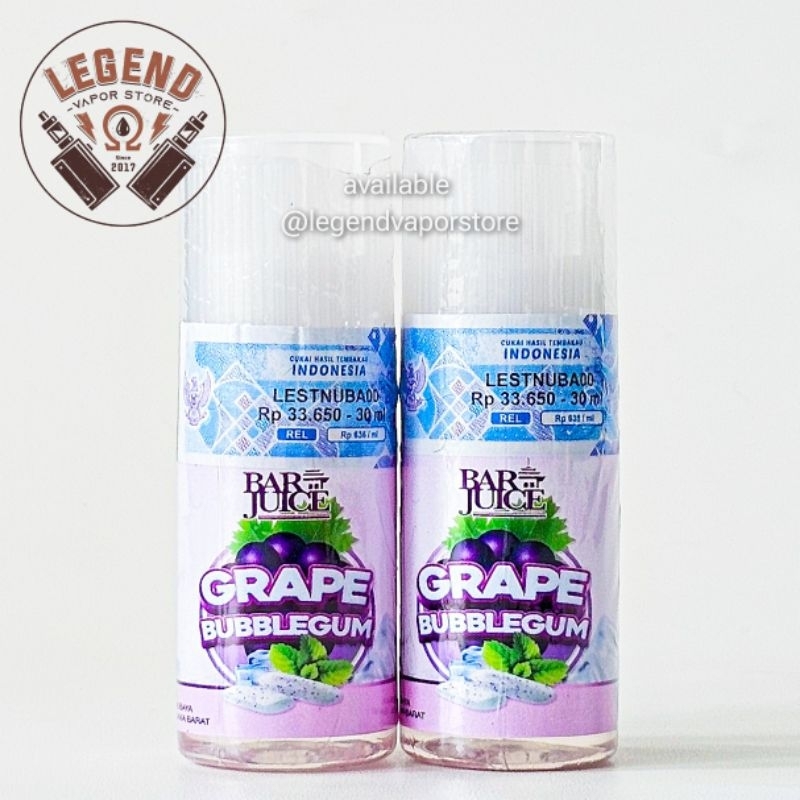 Jual SALT NIC - LIQUID BAR JUICE Grape Bubblegum 30ML 25MG AUTHENTIC ...