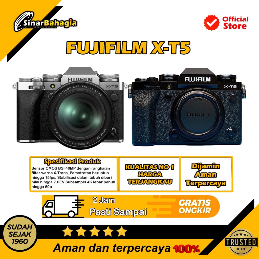 Jual fujifilm x-t5 fujifilm xt5 xt 5 kamera mirrorles | Shopee Indonesia