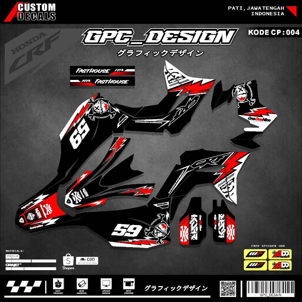 Jual Sticker Decal Crf 150 L Full Body Decal Crf Custom Super Glossy ...