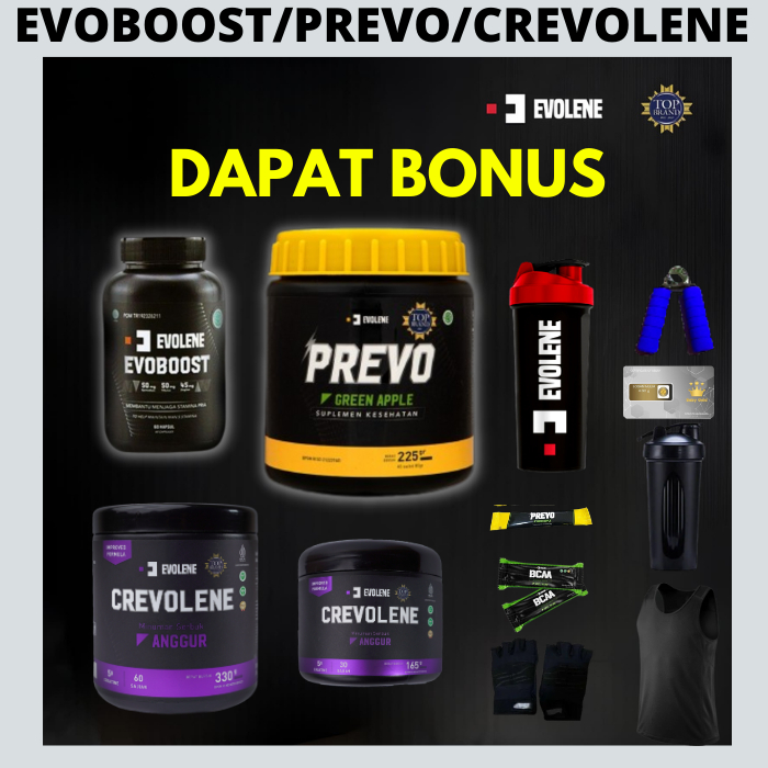 Jual EVOBOOST / PREVO / CREVOLENE PRE WORKOUT 1 BOX ISI 45 SACHET BPOM ...