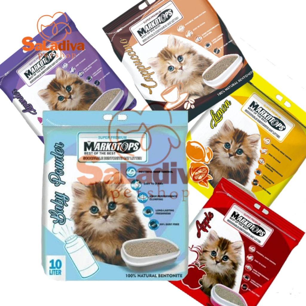 Jual Markotops 10 Liter Pasir Kucing Gumpal Wangi Markotop | Shopee ...