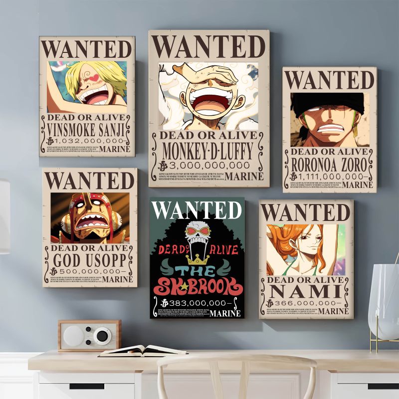 Jual Poster Hiasan Dinding Wanted Buronan One Piece Kru Mugiwara Topi ...