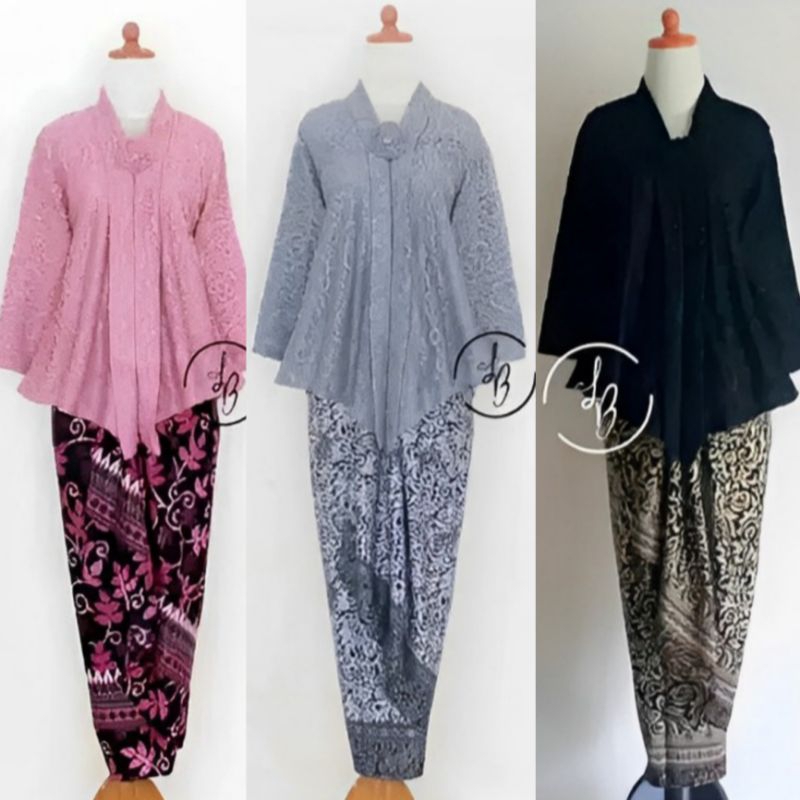 Jual Set Kebaya Jumbo XXXXL 4L Ld 130 Atasan Kebaya Modern Brokat Kutubaru Floy Mix Rok Lilit ...