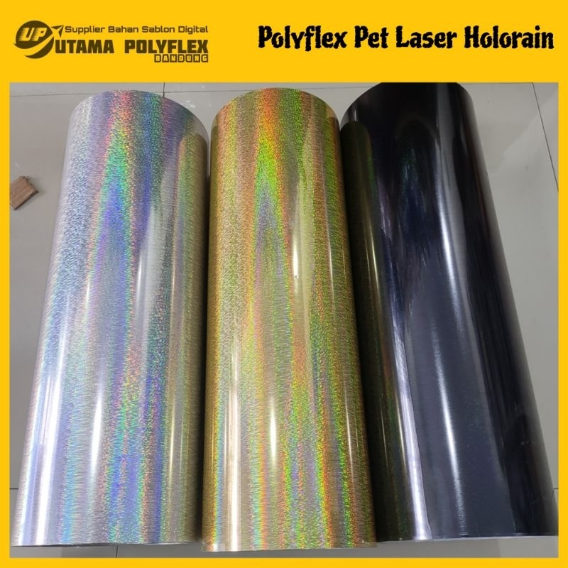 Jual Polyflex Pet Laser Holorain Premium / Poliflex Foil Metallic Motif ...