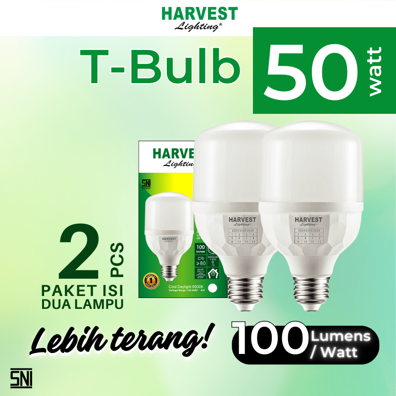 Jual 50W - Paket DUO HARVEST LIGHTING Lampu Kapsul LED T-Bulb 50 Watt Hemat Energi Original ...