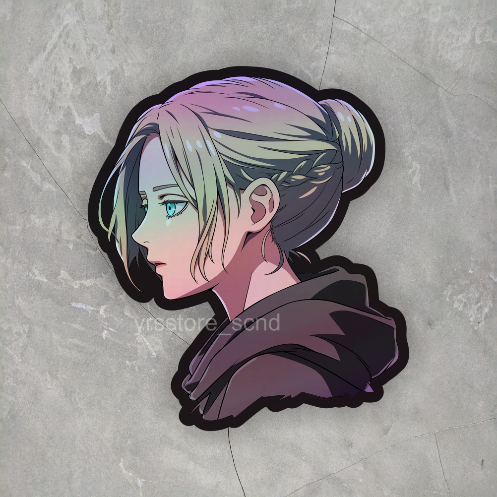 Jual Sticker Anime AOT Annie Leonhart Ukuran +- 5,6 cm sticker motor ...