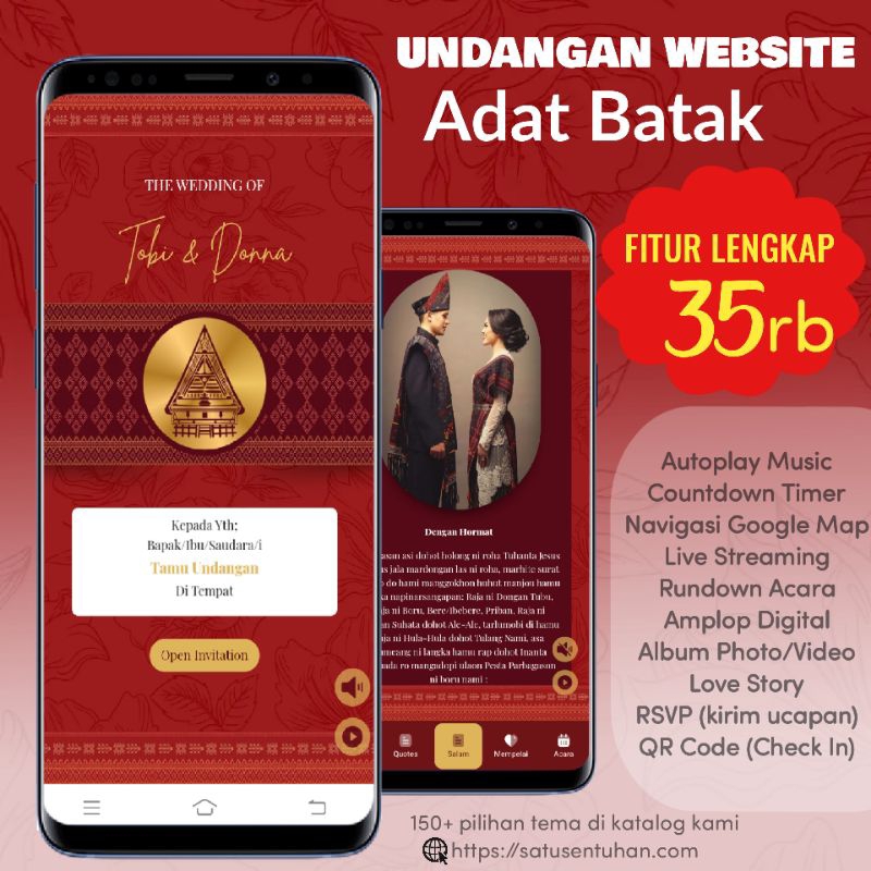 Jual Undangan Website Pernikahan Adat Batak | Shopee Indonesia