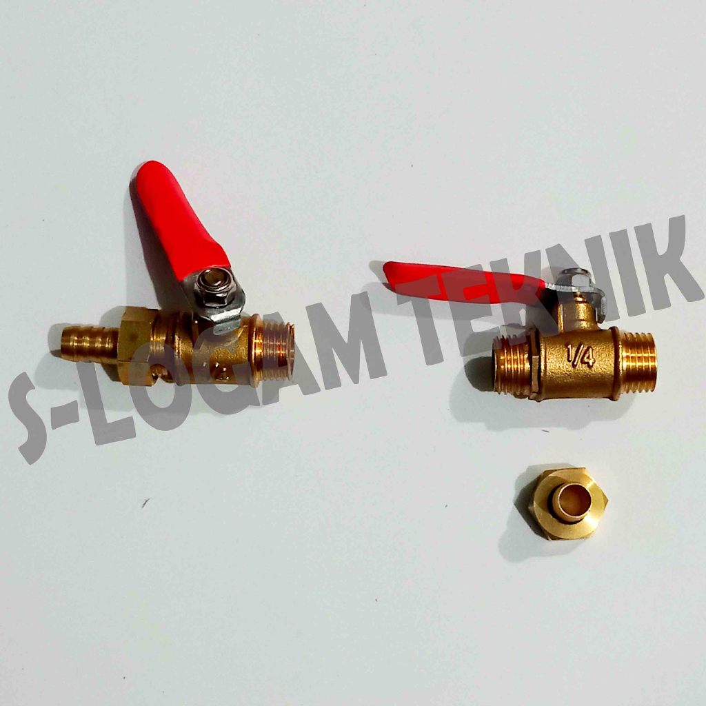 Jual Kran Stop Keran Angin Kompresor Valve Nepel 1/4" Kuningan Hato ...