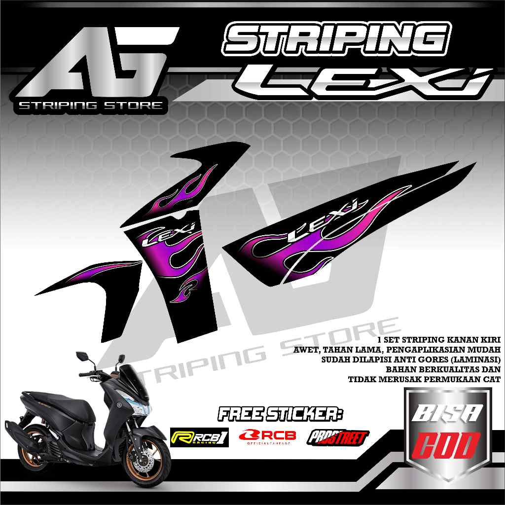 Jual striping stiker lexi-striping terbaru lexi motif api hotfire03 ...