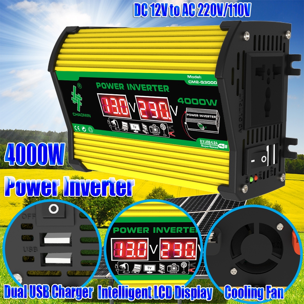 Jual Inverter Frekuensi Tinggi, Modifikasi Gelombang Sinus, Daya Puncak 4000W Inverter DC 12V ke ...
