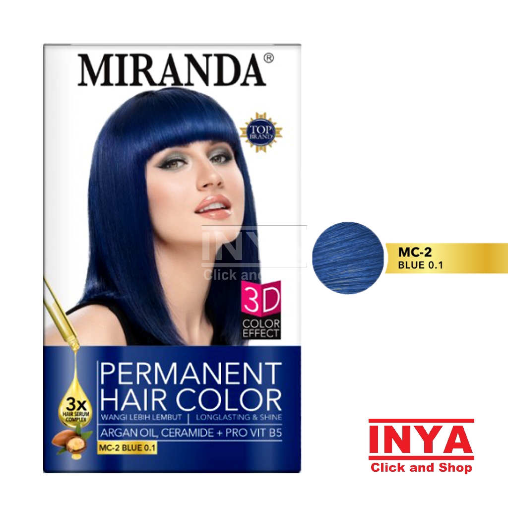 Jual Semir Rambut MIRANDA MC-2 BLUE 0.1 - Pewarna Rambut (30mlx2)+10ml ...