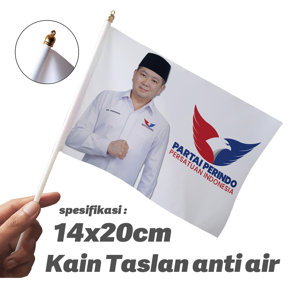 Jual Bendera Stik Tangan Partai Perindo Ukuran 14 x 20 cm Bahan Anti ...