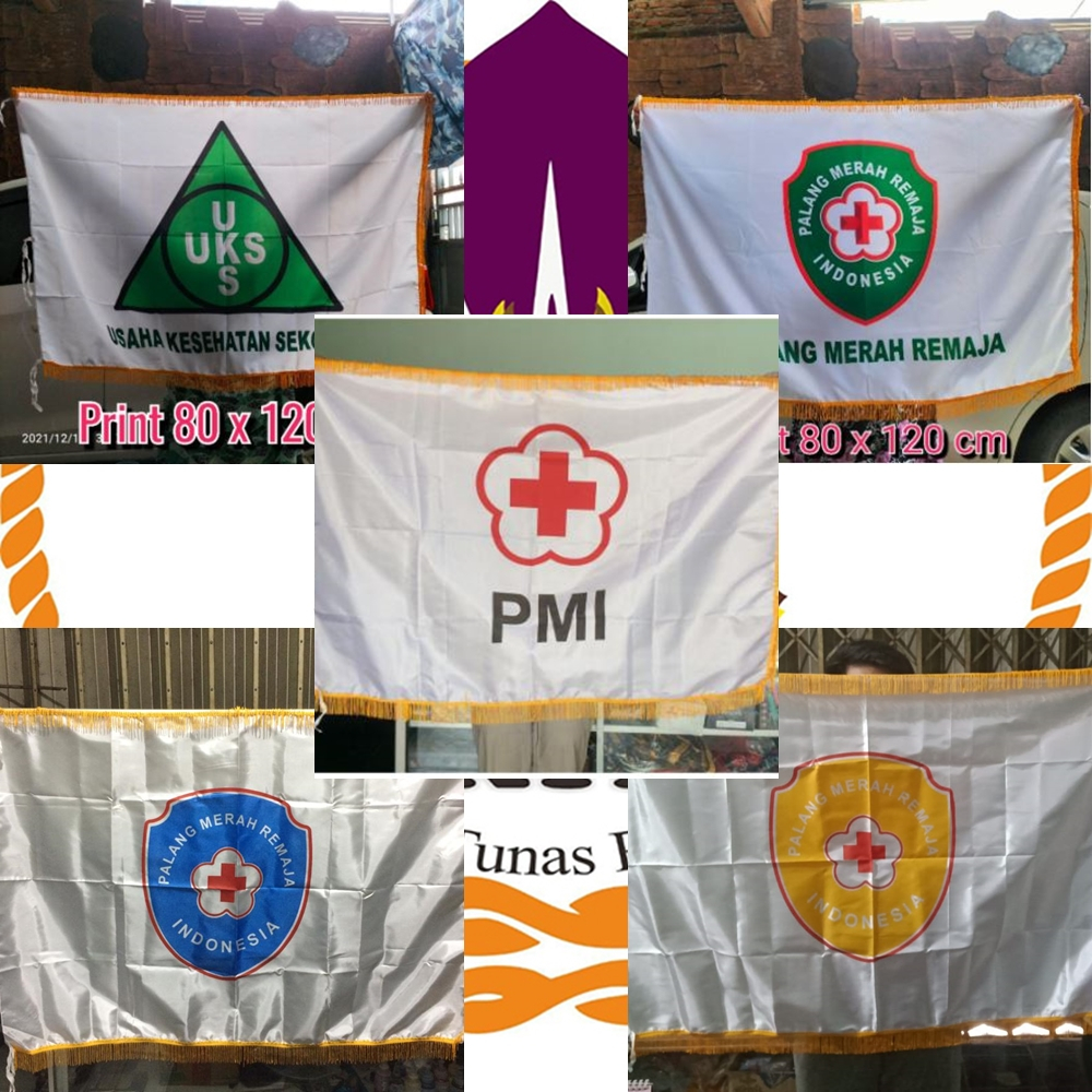 Jual Bendera PMI PMR SMP SMA Madya Wira UKS Palang Merah Indonesia ...