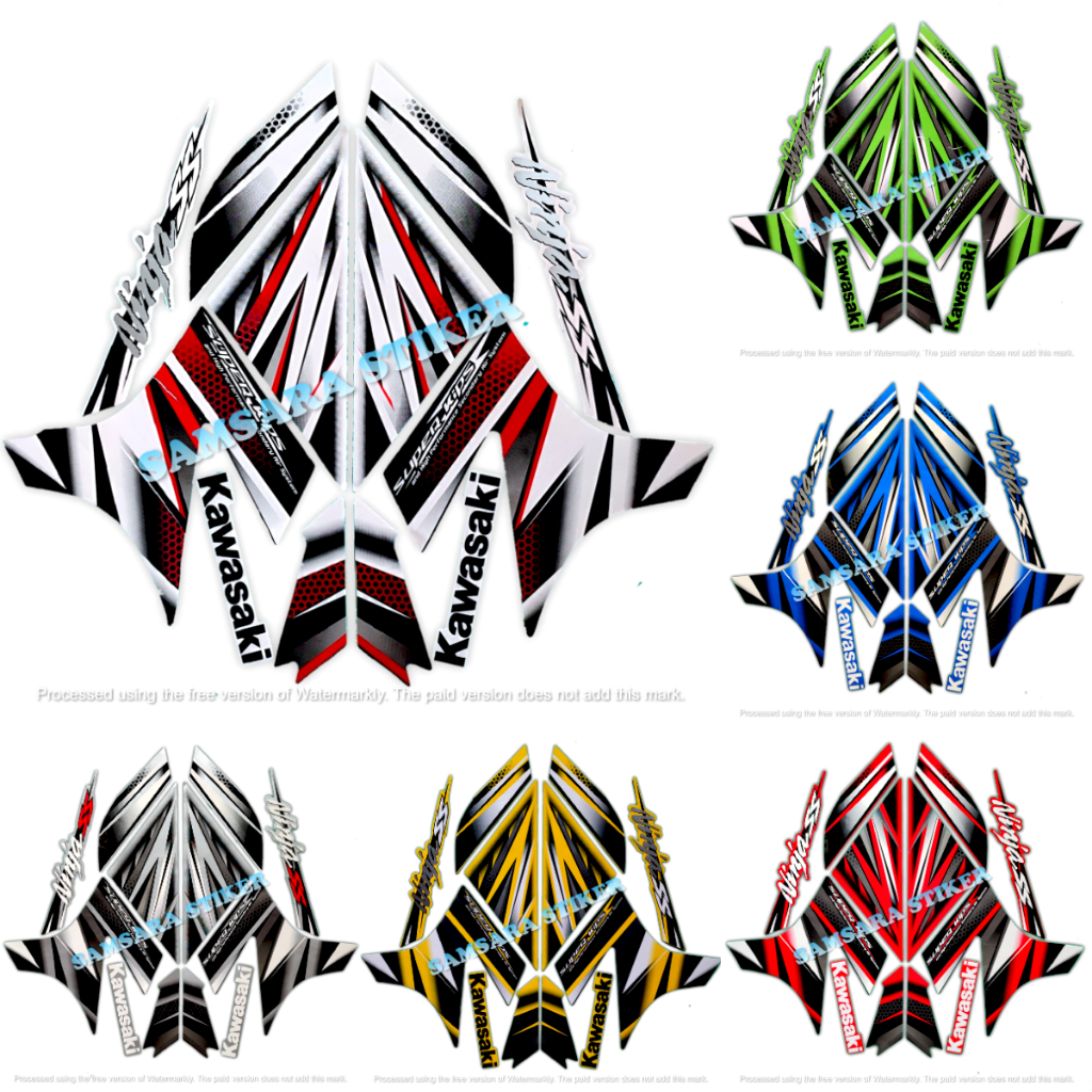 Jual STICKER STRIPING MOTOR KAWASAKI NINJA SS 2014 STANDAR FULL SET ...