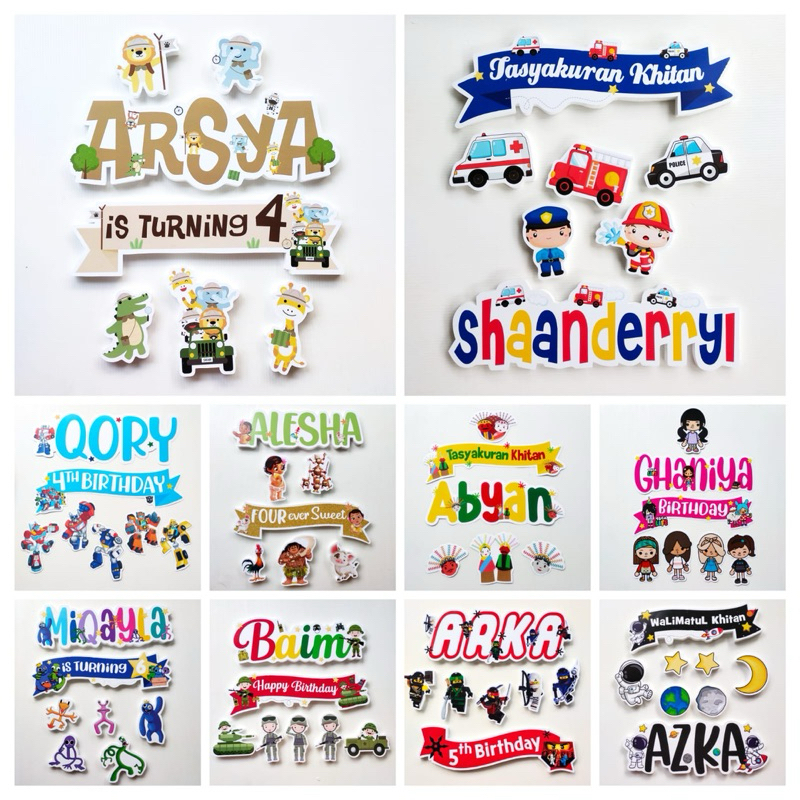 Jual CUSTOM PAKET SET PITA, NAMA DAN GAMBAR DEKORASI HIASAN BACKDROP ...
