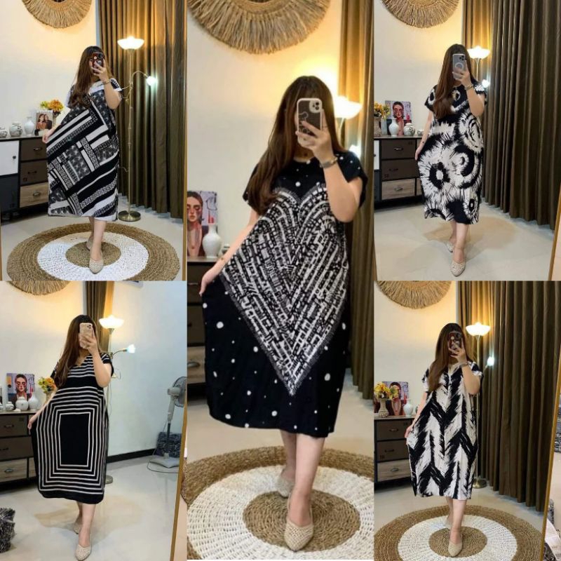 Jual Daster viral busui - Daster lowo jumbo monocrom | Shopee Indonesia