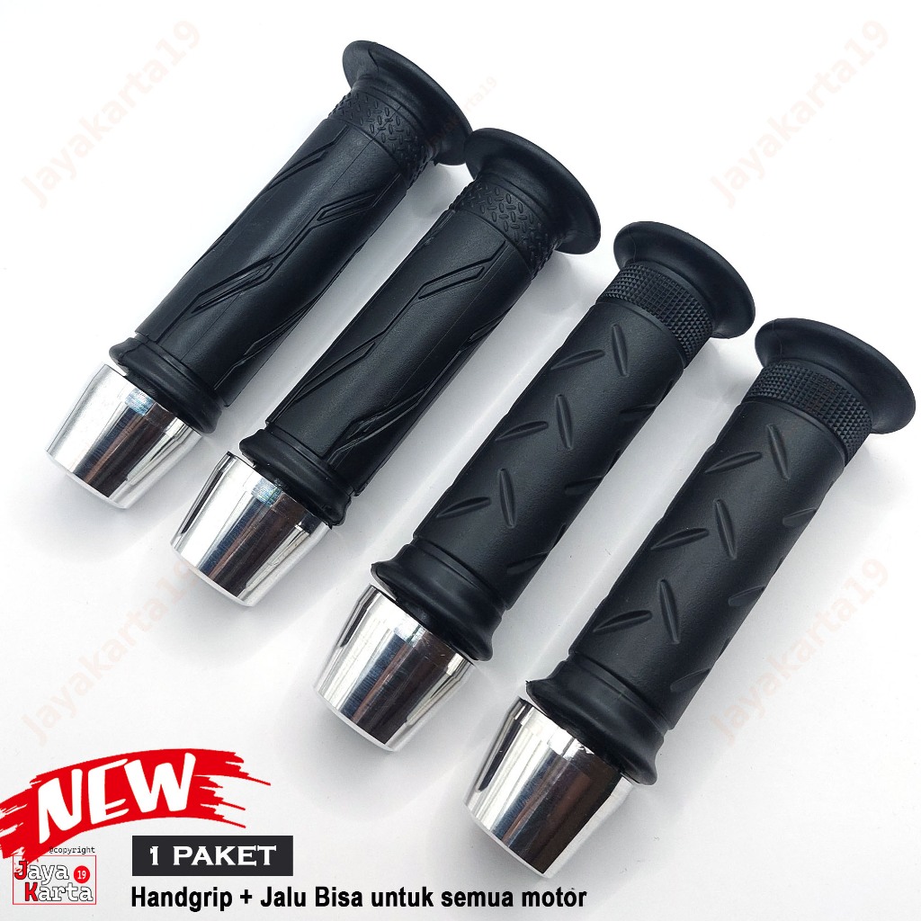 Jual hangrip motor universal + jalu stang chrom | Shopee Indonesia