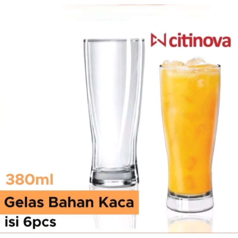 Jual 6Pcs Gelas Minum Kaca Porto Citinova 380 Ml Gelas Jus Gelas Kaca ...