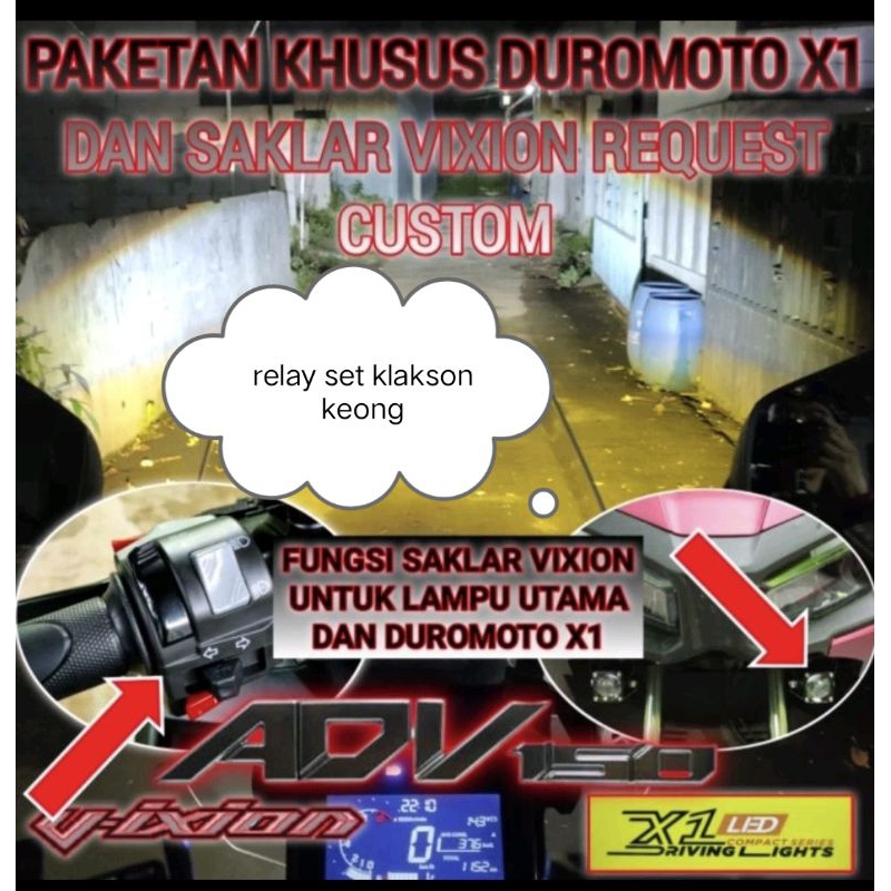 Jual Paket Lengkap ADV Lampu Duromoto X1 dan relay set untuk klakson ...