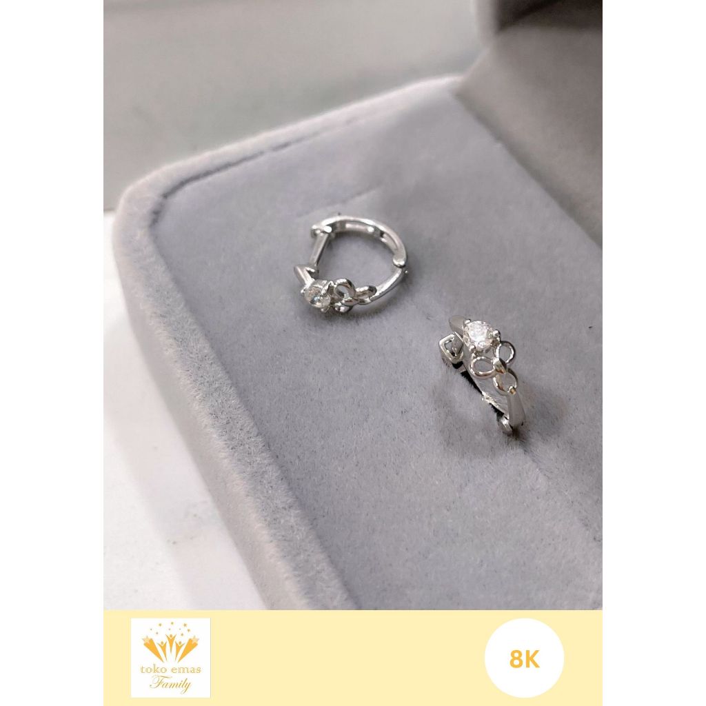 Jual Anting Emas Putih Kadar 375 (8K) Model Donat Berat 0,5 - 2 Gram an ...