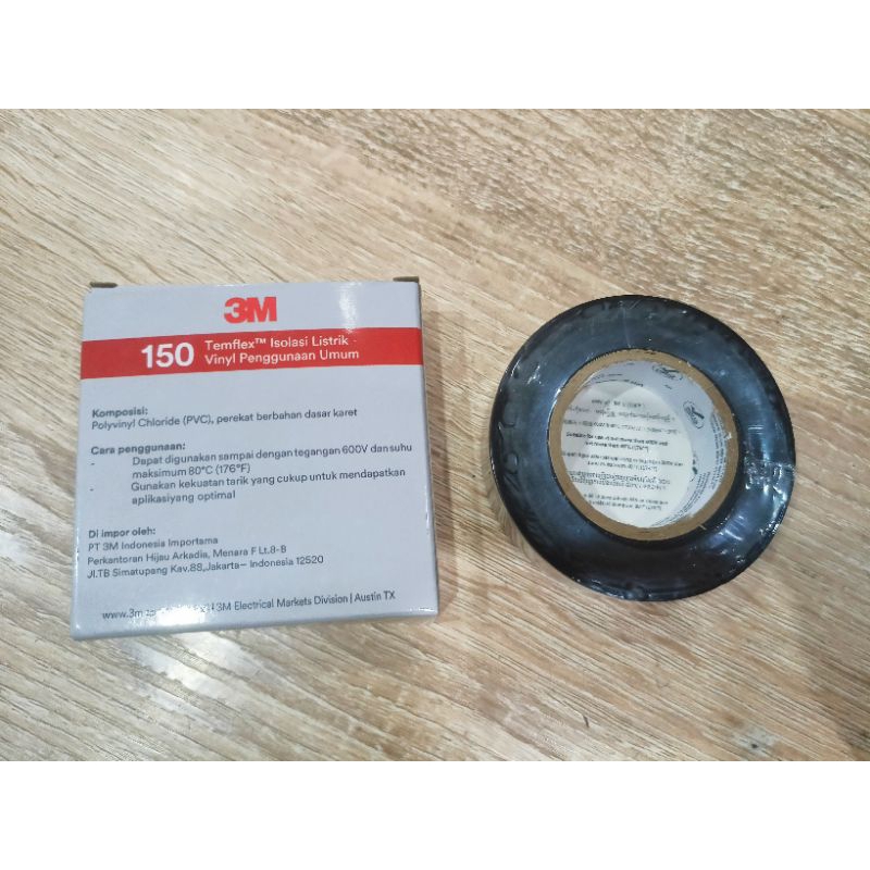Jual 3M ISOLASI LISTRIK 150 PENGGANTI 3M 1258 JR ORIGINAL1258jr HITAM TAPE KABEL ASLI ORI ...