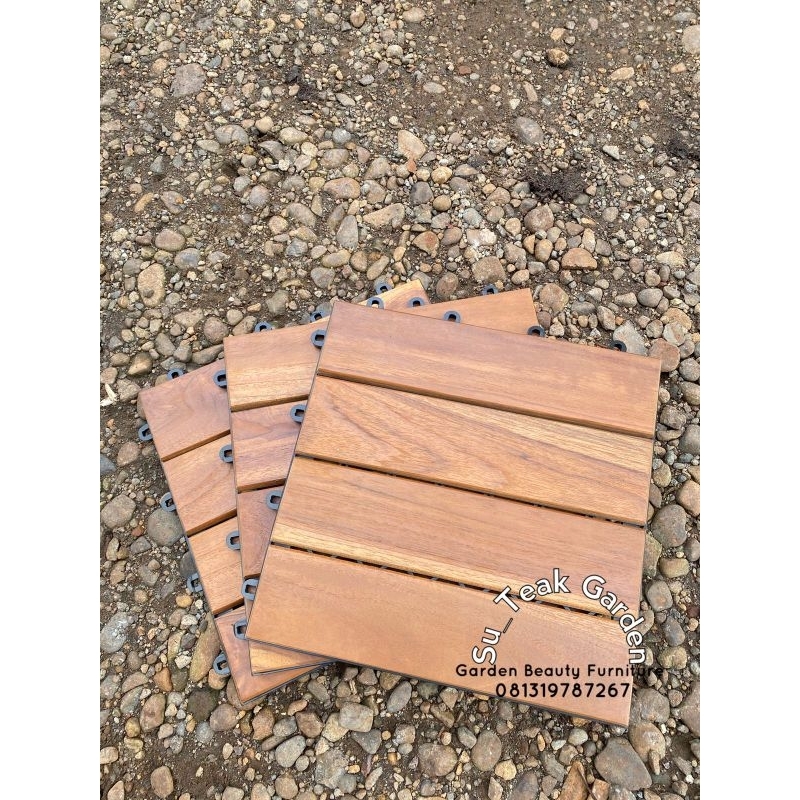 Jual NEW LAUNCH Lantai Kayu Jati decking Tile 30x30cm Ubin Kayu Jati ...