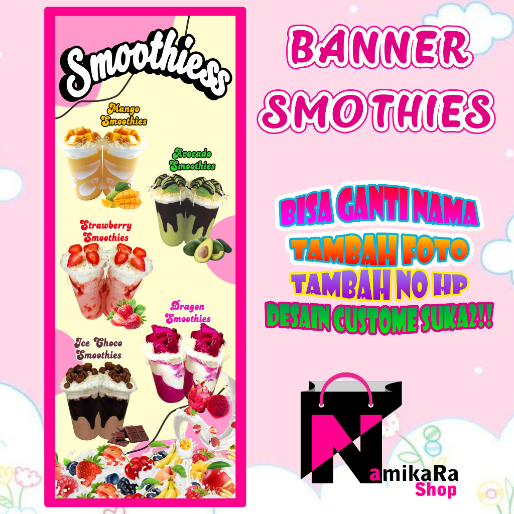 Jual Spanduk Banner Backdrop Smoothies / Banner Jus Buah Smoothies ...