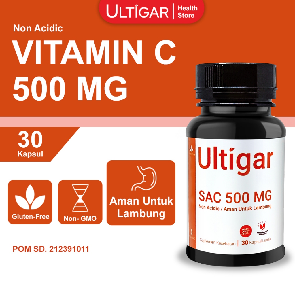 Jual Ultigar SAC 500 MG Non Acidic - Botol isi 30 Kapsul Lunak ...